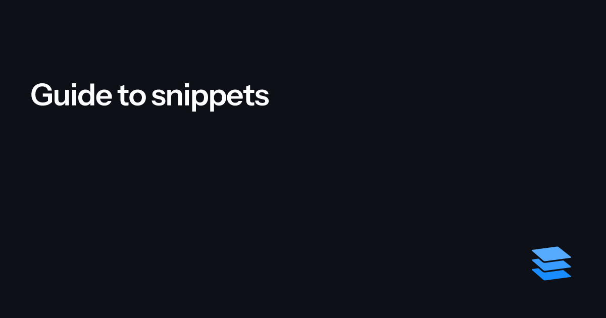 Guide to snippets – Parcel Guides